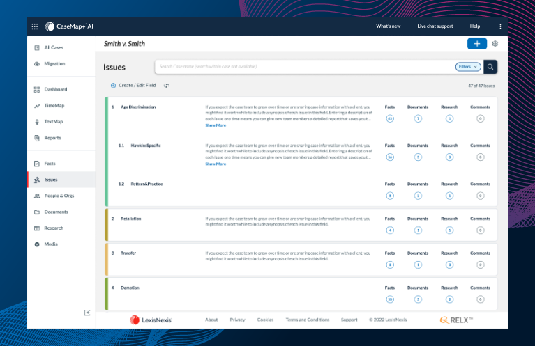 Case Management & Analysis Solution | CaseMap+ | LexisNexis