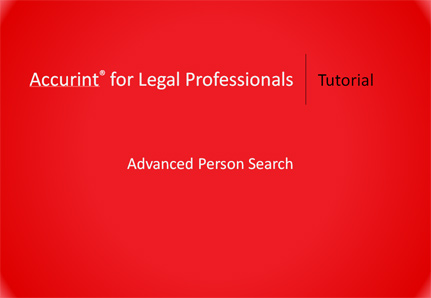 Accurint® for Legal Professionals – Fast, reliable locator search